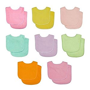 Neat Solutions Solid Colored Terry Feeder Bibs Girl, Multi, 16Count