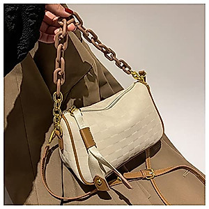 YP Small Crossbody Bag Purse for Women Girls Mini Leather Satchel Bag (B-Beige)