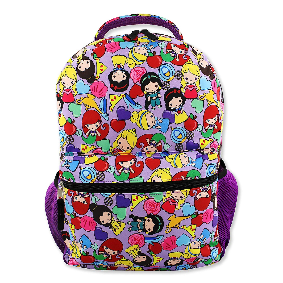 Disney Princess Emoji Girl's 16 Inch School Backpack Bag (One Size, Purple)