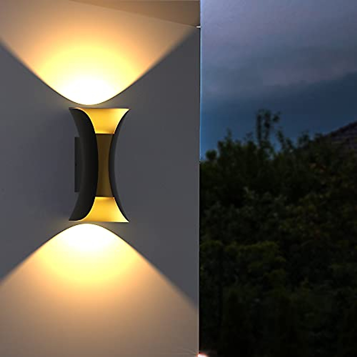 Shinbeam Outdoor Wall Lights,Up and Down LED Porch Lights,Waterproof 10W 3000K Wall Mount Light, Outdoor Wall Lamp Suitable for Garden & Patio Lights(2 Packs)