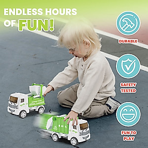 KIDSTHRILL Small Toy Garbage Truck Toys for Boys & Girls Aged 3-12 – 4pcs Set with Different Models, Garbage Truck Trash Truck & Dump Truck