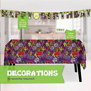 Teenage Mutant Ninja Turtle Birthday Party Supplies | Serves 16 Guests | Officially Licensed | TMNT Mutant Mayhem Movie | Birthday Decorations