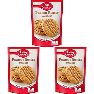 Betty Crocker Peanut Butter Snack Size Cookie Mix 7.2 oz (Pack of 3)