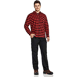 CQR Men's Winter Tactical Cargo Pants, Thermal Fleece Lined Outdoor Snow Ski Hiking Work, Fleece Cargo Black, 30W x 30L