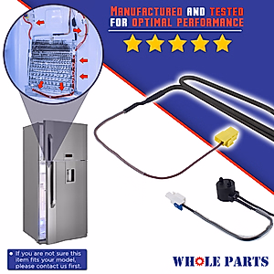 Whole Parts Part #DA47-00322J Refrigerator Defrost Heater & Bi-Metal Defrost Thermostat Assembly, Replacement & Compatible w/Some Samsung, Non-OEM Appliance Parts, 2 Yr Warranty Replacement Policy