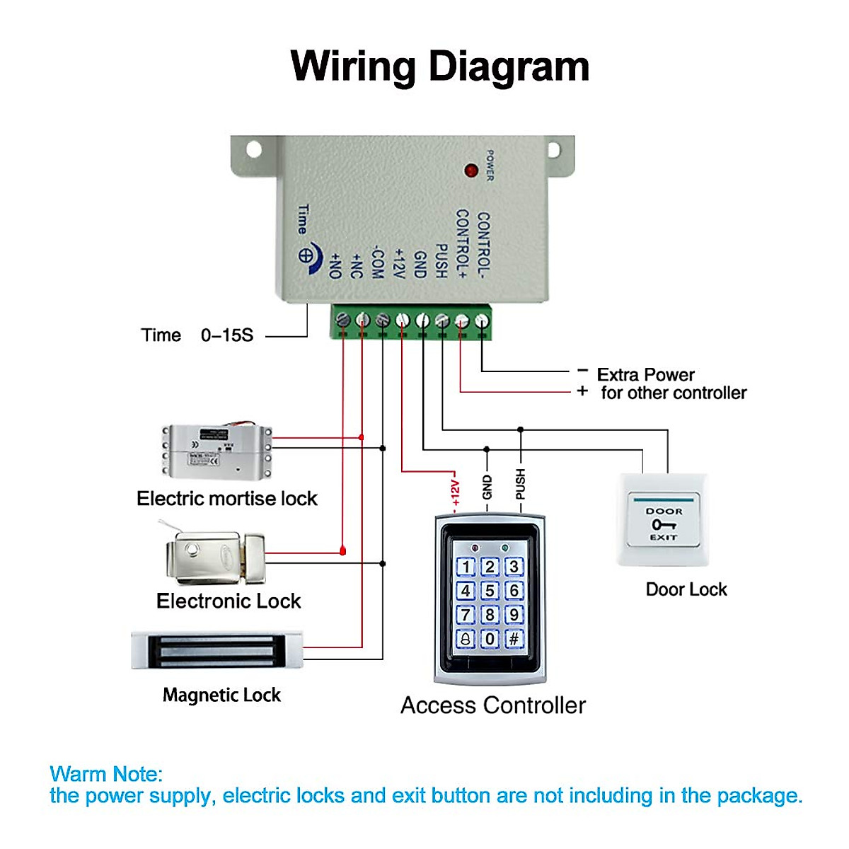 LIBO Waterproof Access Control Keypad Proximity RFID Controller, Suitable for Single Door Entry System, Support 1000 Users, Including 10pcs 125KHz RFID Keyfobs with Rainproof Cover