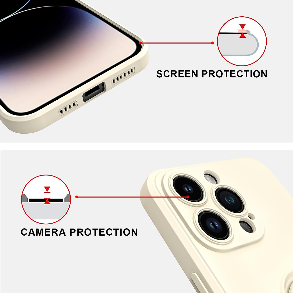 Dinick for iPhone 14 Pro Max Case with Magnetic Ring Holder Premium Soft Liquid Silicone Cover [Anti-Scratch Microfiber Liner] Shockproof Kickstand Protective Phone Case for iPhone 14 Pro Max White