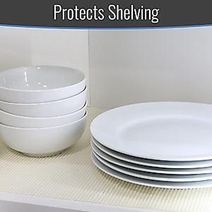 Handy Gourmet Non-Adhesive Cabinet, Drawer & Shelf Liners, Protects and Styles, Simple Installation, (4) Pre-Cut Sheets 10″ x 16″, Ribbed Texture, Beige