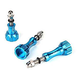HSU Aluminum Thumbscrew Set + Wrench for Gopro Hero 11, 10, 9, 8, 7, 6, 5, 4, 3, Gopro Session, AKASO Campark and Other Action Cameras (Blue)