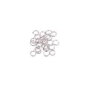 YAKA 1800pcs 5mm Dull Silver Plated Iron Open Jump Rings Connectors Bulk for DIY Craft Earring Necklace Bracelet Pendant Choker Jewelry Making Findings and Key Ring Chain Accessories Nickel