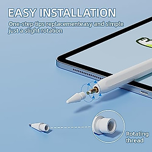 nimin Replacement Tips for Apple Pencil 2nd Gen & 1st Gen- [8 Pack] Apple Pencil Spare No Wear Out Fine Point Precise Control Apple Pen Tip, Plastic Tips + Metal Tips