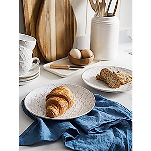 LE TAUCI Dinnerware Sets 12 Piece, Ceramic Plates and Bowls Set, House Warming Wedding Gift, Serve for 4 (10" Dinner Plates + 8" Salad Dish + 22 oz Cereal Bowl) x 4, Dishwasher safe - Arctic White