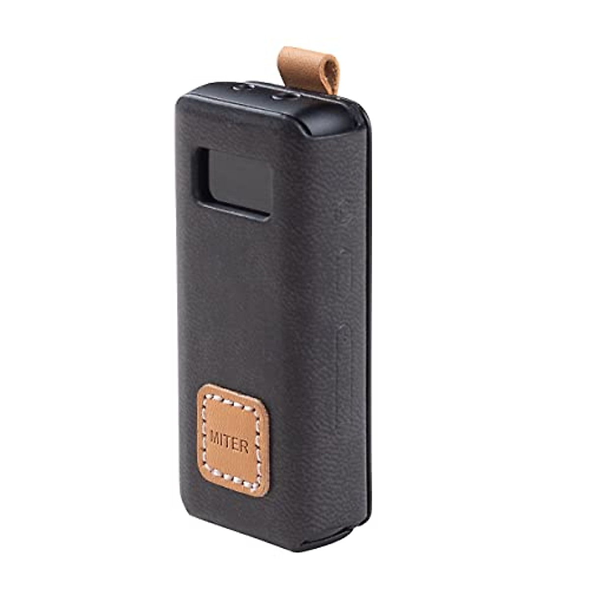 MITER CASE for FiiO BTR5 2021, Handmade Italy Artificial PU Leather Cover with Necklace Cord for BTR5 (Black)