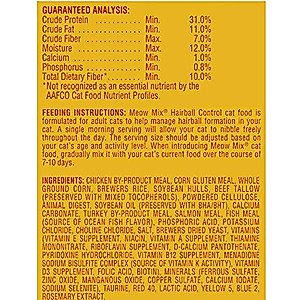 Meow Mix Hairball Control Formula - 6.3 lb
