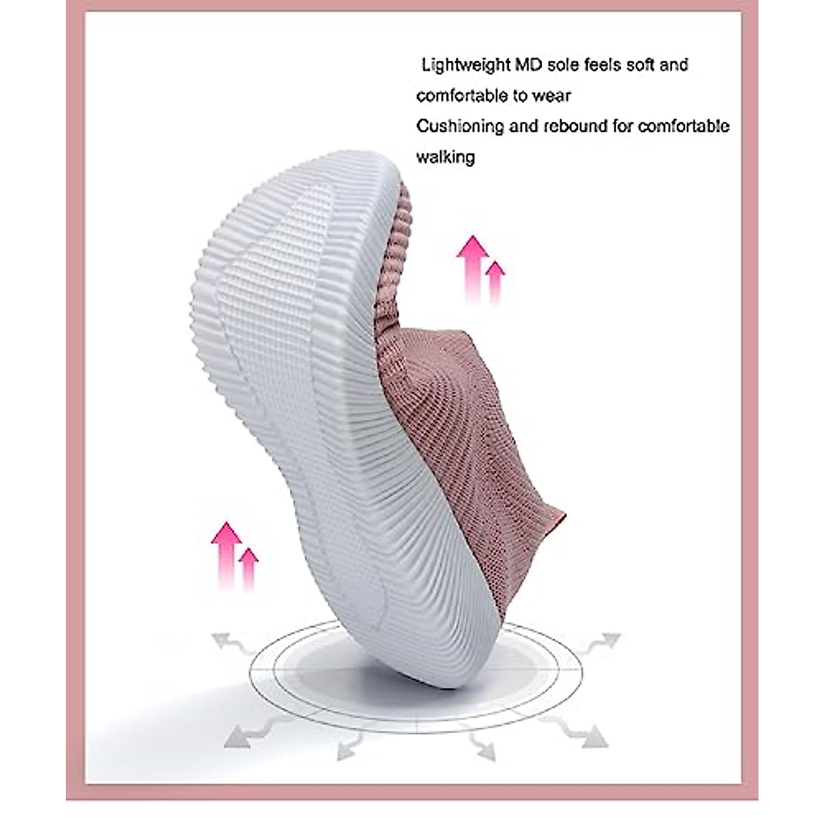 Boxpopla Women's Knit Slip-on Walking Shoes Lightweight Soft Comfortable Sports Sock Shoe Breathable Casual Running Sneakers (Black,9)