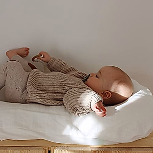 HHM Baby Lounger Cover Organic Cotton Removable Slipcover Fits Infant Lounger Pillow Soft Comfortable Newborn Padded Lounger Cover Floor Seat Cover for Boys and Girls (Purple)