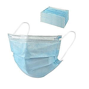 Kids Face Mask Blue Disposable Children Breathable Safety Masks with Adjustable Nose Clip(50 Pack)