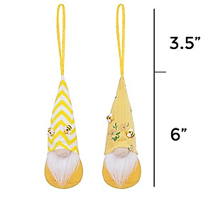 Lerrio & Bifeen 10PCS Bee Day Gnome Ornaments Set, Bee Day Home Decorations Accessories, Swedish Elf Hanging Velvet Gnomes Plush Ornament Spring Decor