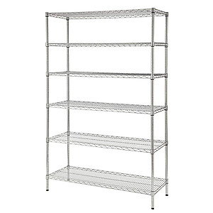 HDX 48 in. W x 72 in. H x 18 in. D Decorative Wire Chrome Finish Commercial Shelving Unit