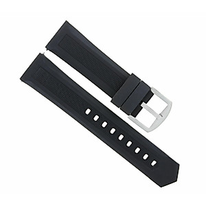 Ewatchparts 20mm Rubber Watch Band Strap Compatible With Tag Heuer F1 Aquaracer CAF1112, WAB2011 Black