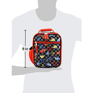 Disney Cars Meal Holder, Lightning McQueen Boys Soft Insulated School Lunch Box (One Size, Black/Red)