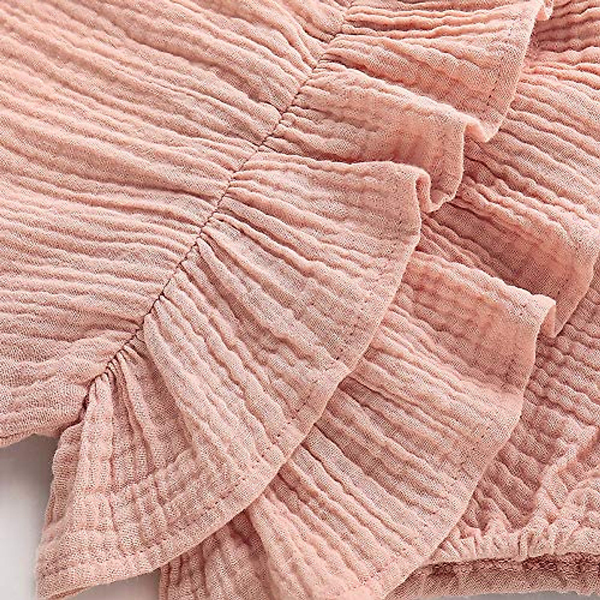 Yoawdats Newborn Baby Girl Romper Cotton Linen Bodysuits Ruffle Sleeve Summer Jumpsuit Outfits Clothes (0-6 Months, Y Pink)
