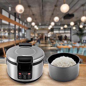 95-Cup 19L Rice Warmer Commercial Restaurant 110V 110W Electric Food Warmer with Warm Function only, Heavy Duty Stainless Steel Rice Warmer with Temperature Control