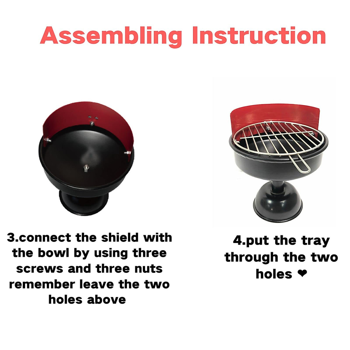 GoFika Cute Barbecue Ashtray Metal, Cigarette Ashtray for Indoor and Outdoor Use, Gift Funny Cool for Smokers, Ash Tray for Home Yard Decor