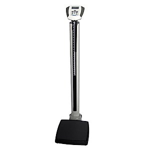 Health O Meter 597KL Digital Scale, Eye Level, 600 lbs. Capacity, 24" - 84" Height Rod, 14-1/4" x 14-1/4" x 2-5/8" Platform