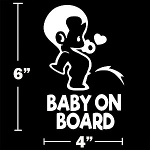 TOTOMO Baby on Board Sticker for Cars Funny Cute Safety Caution Decal Sign for Car Window and Bumper No Need for Magnet or Suction Cup - Peeing Boy (2 Pack)