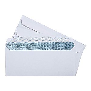 Staples Easy Close No. 10 Security-Tint Envelopes, 4-1/8 x 9-1/2 inches, Box of 100