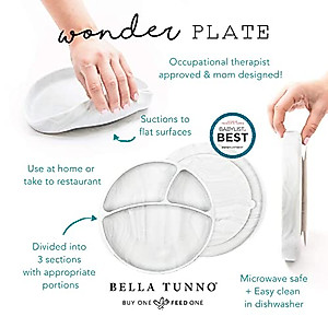 BELLA TUNNO Wonder Plate - Silicone Suction Plates For Baby and Toddler Plates, Microwave and Dishwasher Safe Food-Grade BPA Free Silicone, Get In My Belly One Size WP29
