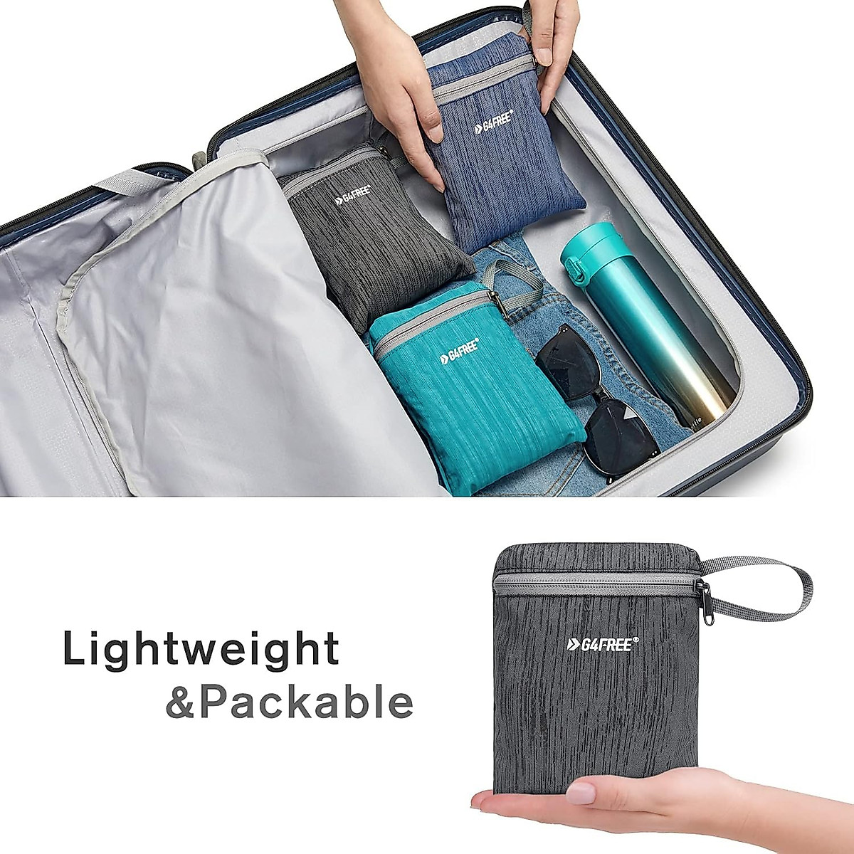 G4Free 10L Hiking Backpack Lightweight Packable Hiking Daypack Small Travel Outdoor Foldable Shoulder Bag(Black)