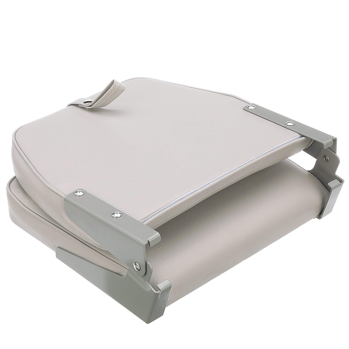 Attwood 98395GY Low-Back Padded Boat Seat, Gray, High-Impact Plastic Frame, 15 Inches W x 16 Inches D x 16 Inches H