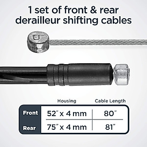 Schwinn Bike Brake And Derailleur Cable Repair Set, Bicycle Tune Up, Bike Accessories, Black