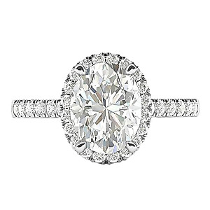 WDIYIEETN White Oval Cut Petite Halo Simulated Diamond Cubic Zirconia CZ Engagement Ring Stunning Solitaire Crystal Wedding Ring for Women (7)