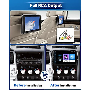 Andriod Car Stereo for Toyota Tundra 2007-2013 & Toyota Sequoia 2008-2019 Radio, 10.1 Inch Touch Screen Car Audio Receiver Bluetooth with GPS Navigation WiFi SWC Backup Camera External Mic