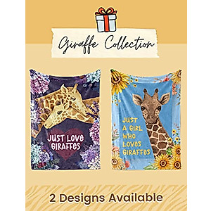 InnoBeta Giraffe Gifts Throw Blanket for Women, Girls, Flannel Plush Bed Blankets, Presents for Giraffe Lovers, Mom, Daughter, Grandma, Wife, Friends, Birthday, Anniversary, Christmas (50"x 65")