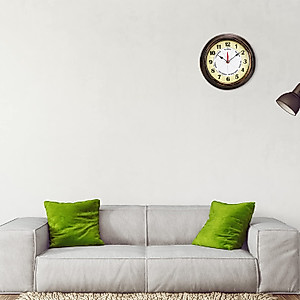 12 Inch Wall Clock, Classic Number Clocks, Decorative Clocks, Time & Day of The Week Wall Clock, Modern Round Clock for Home, Kitchen, Bathroom, Garden, Office(Bronze)