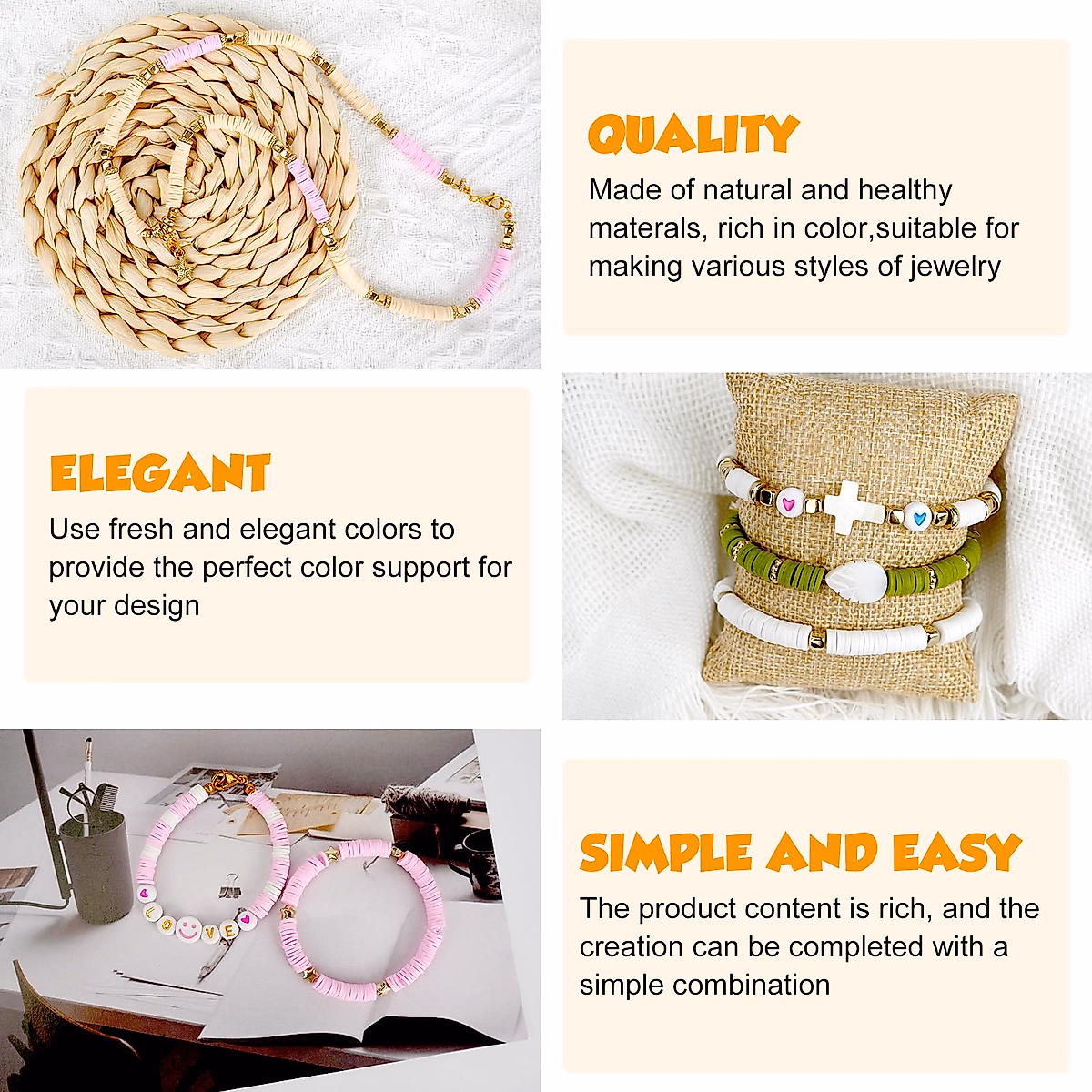 JQEEYGV 5500pcs Clay Beads Bracelet Making Kit 24 Colors Friendship Bracelet kit with Letter Beads DIY Arts and Crafts for Jewelry Set Beginners Gifts for Girls Ages 6-12