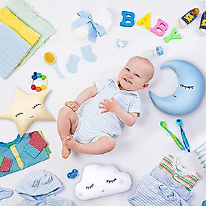 3 Pcs Children Moon Star Cloud Cushion Soft Plush Cloud Shaped Pillow Stuffed Stars and Moon Nursery Decor Home Decor for Bedroom Crib Party Supplies