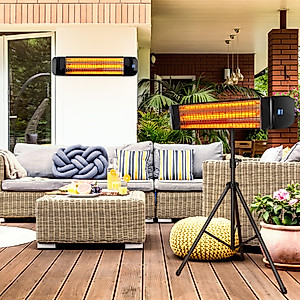 Paraheeter Electric Outdoor Heater, Infrared Patio Heater for Outdoor/Indoor Use, Wall Mounted/Ceiling/Tripod Infrared Heater Outdoor, 1500W Electric Patio Heater, CSA certificate.