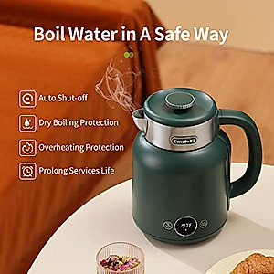 DmofwHi Electric Kettle with TEMP Digital Display(℉/℃), 1.5L Stainless Steel Electric Hot Water Kettle, Auto Shut Off, Boil-Dry Protection, 1200W Electric Tea Kettle for Tea -Deep Green