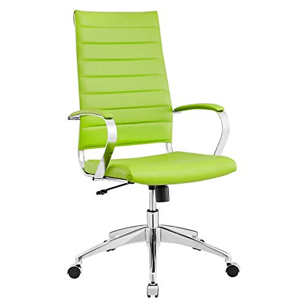 Modway Jive Ribbed High Back Tall Executive Swivel Office Chair With Arms In Bright Green