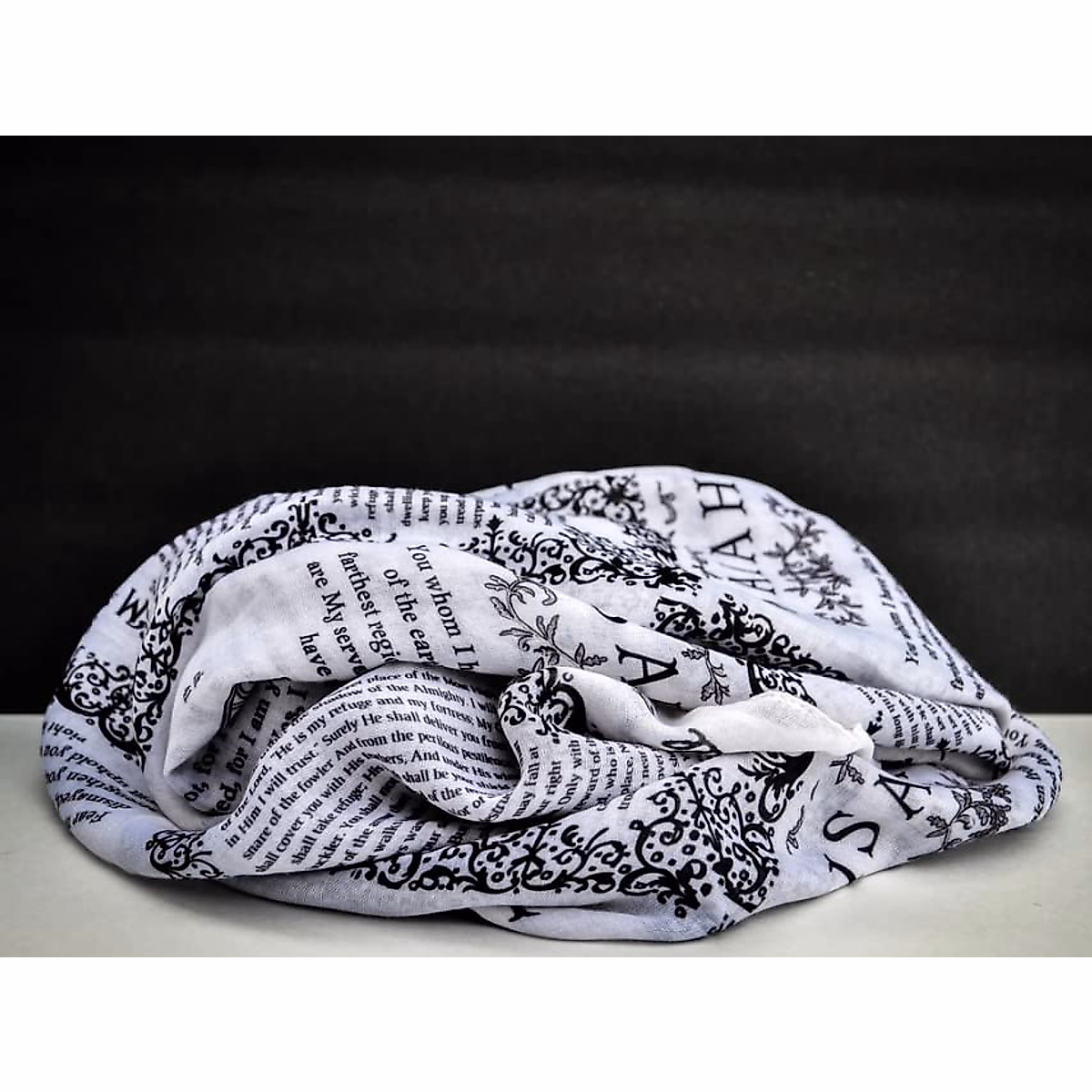 Protection Christian Prayer Shawl - Prayer Scarf with Bible Verses about God's Protection, Off- White Meditation Shawl, Unique Christian Gifts