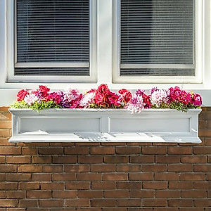 Mayne Fairfield 5-Foot Window Box – Self-Watering, Weather-Resistant Planter for Flowers – Durable Design for Outdoor Use, Perfect for Windows, Railings, or Fences