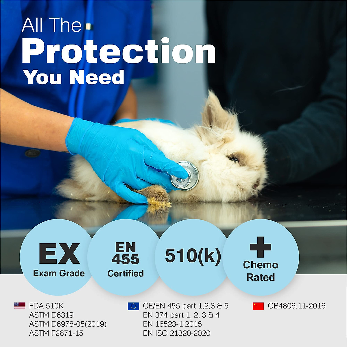 Raxwell Blue Nitrile Gloves Disposable Latex Free X-Large | 4 Mil Nitrile Medical Gloves | 100 Count Powder Free, Disposable, Food Grade & Safe | Food Lab & Veterinarian Grade