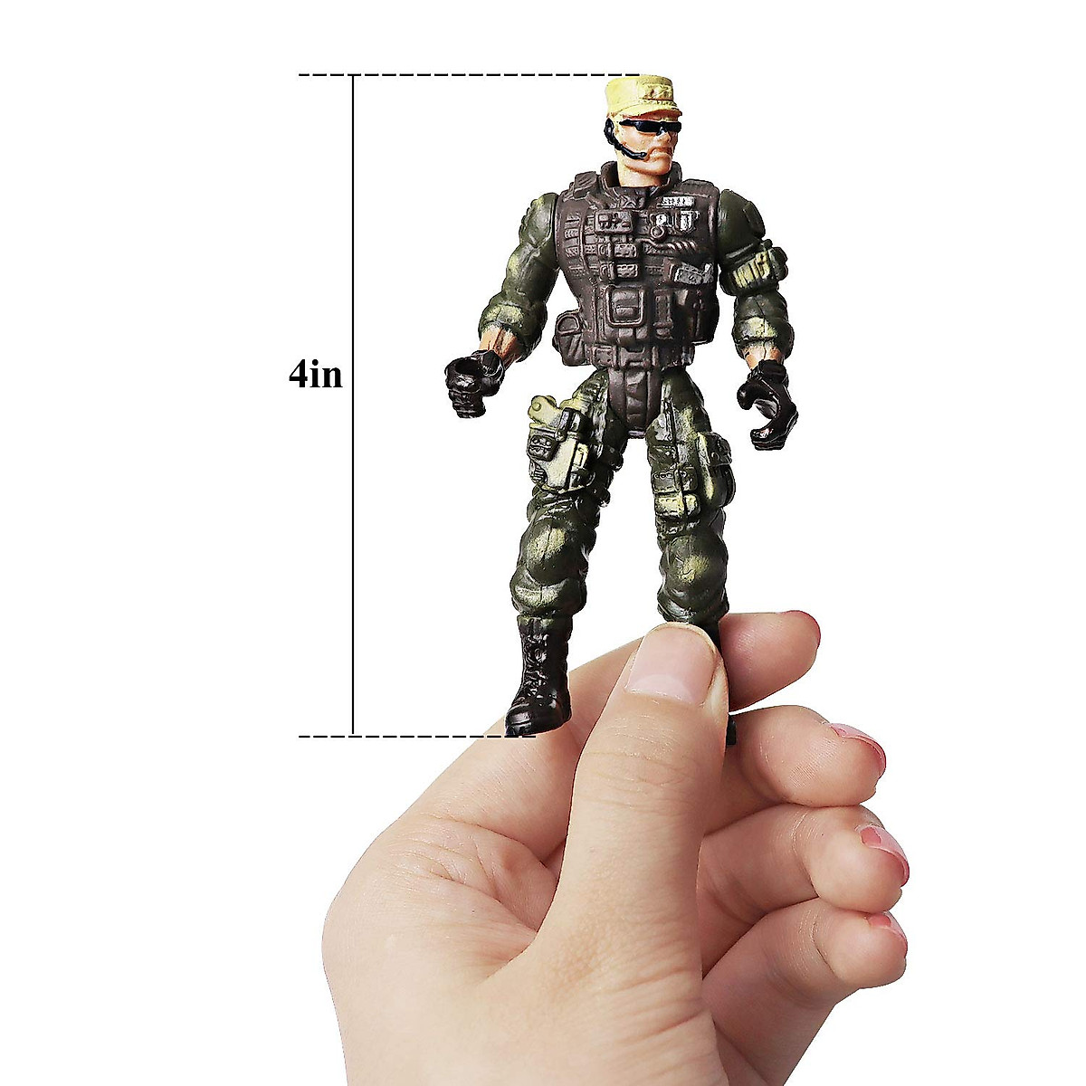 HAPTIME Army Men Action Figures Soldiers Toys with Accessories / SWAT Team Figure Military Playset for Boys Girls Children Kids 3 4 5 6 7 8 9 Years Old,Great as Christmas,Birthday(Special Troops)