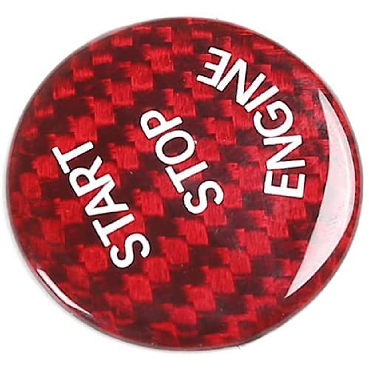 car one-Key Ignition Start Real Carbon Fiber Patch Decoration for Toyota Supra GR A90 A91 MK5 2020-2022 Car Accessories (Red Carbon Fiber)