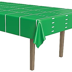 Beistle Game Day Football Tablecovers, 54” x 108”, 3 Pieces – Plastic Table Cloth, Football Party Decorations, Sports Themed Birthday Party Supplies, Football Decorations for Party